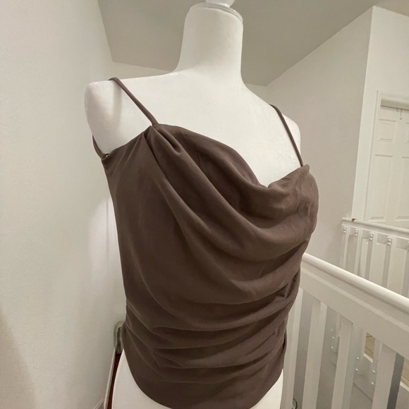 Zara | Tops | Zara Brown Draped Camisole Top | Poshmark